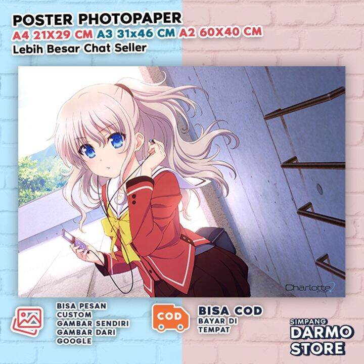 Poster Charlotte Hisan Dinding Anime Wibu Nao Tomori Yuu Shunsuke Ayumi ...