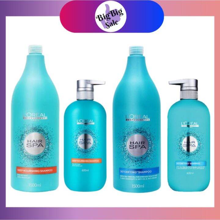 Loreal Hair Spa Deep Nourishing / Detoxifying Shampoo - 600ml / 1500ml ...