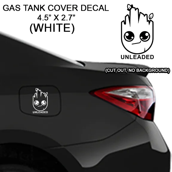Gas Tank Cover Decal Car Sticker - Groot WHITE Decal Waterproof ...