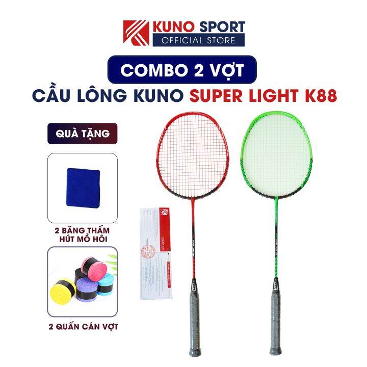 Combo Vợt Cầu Lông Kuno Super Light K88, 6U Thân Carbon, Công Thủ Toàn ...