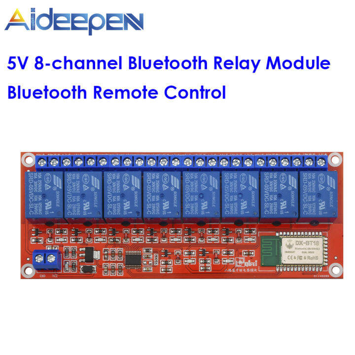 Aideepen 5V/12V Bluetooth relay module 8-channel Bluetooth relay ...