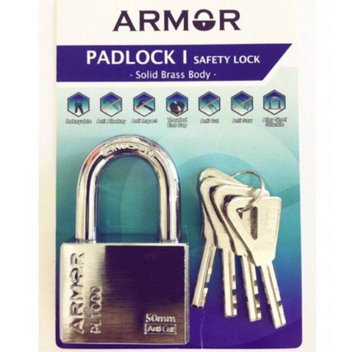 ARMOR APL-1000/501 Padlock Safety Lock 50mm | Lazada