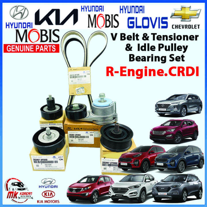 [GENUINE] V Belt Set/Fan Belt Set. & Tensioner & Idle Pulley Bearing ...