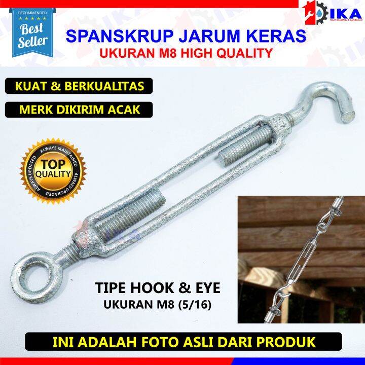 Span Skrup / Trunbuckle M8 / Jarum Keras Besi Galvanis / Tarikan Kawat ...