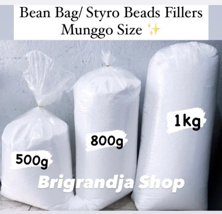White Styro Beads for Bean Bags Bean Bag Fillers Munggo Size 500g, 800g ...