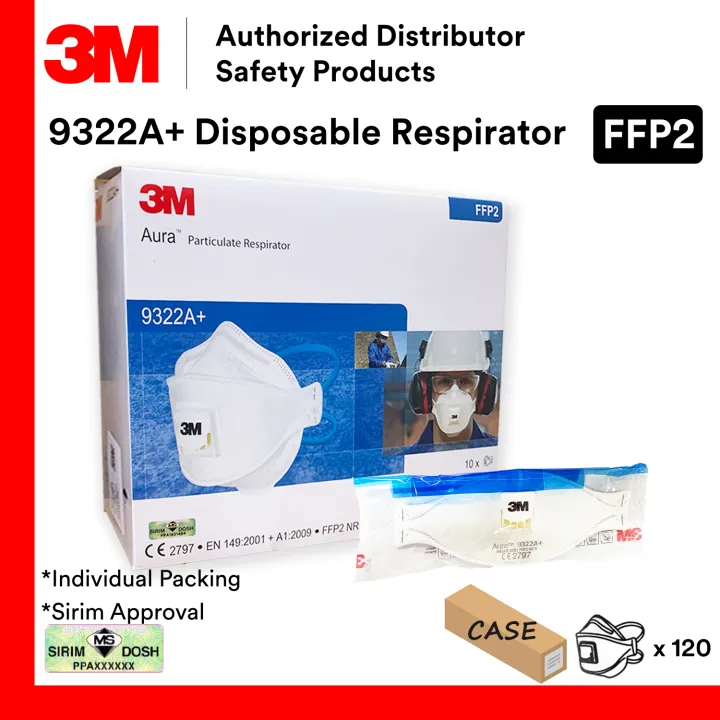 [ 12 BOXES / CASE ]3M Aura 9322A+ P2/FFP2 with Valve / Premium ...