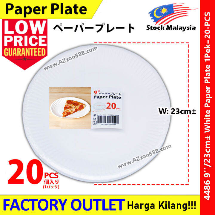 Paper Plate 9'' / Pinggan Kertas 9'' / 纸盘9寸 Disposable Plate ...
