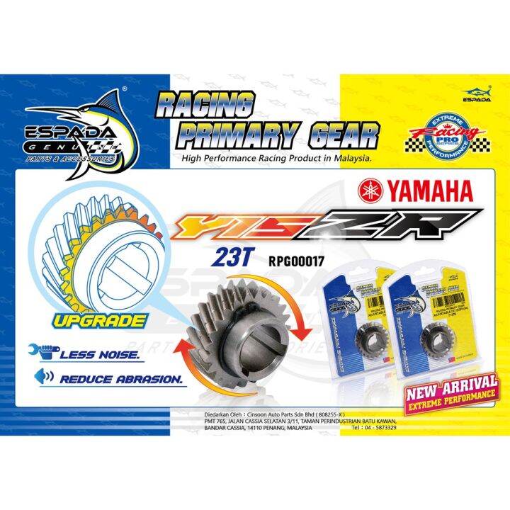 Espada Y15zr Silent Primary Gear / Racing Primary Gear Y15 23T 24T 25T | Lazada