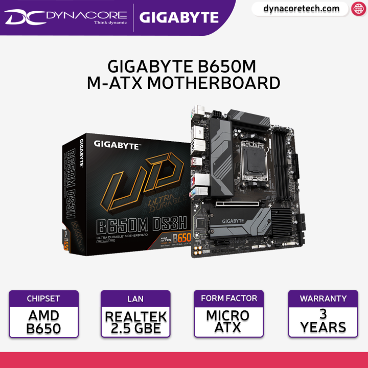 DYNACORE - GIGABYTE B650M DS3H AM5 LGA 1718 AMD B650 M-ATX Motherboard ...