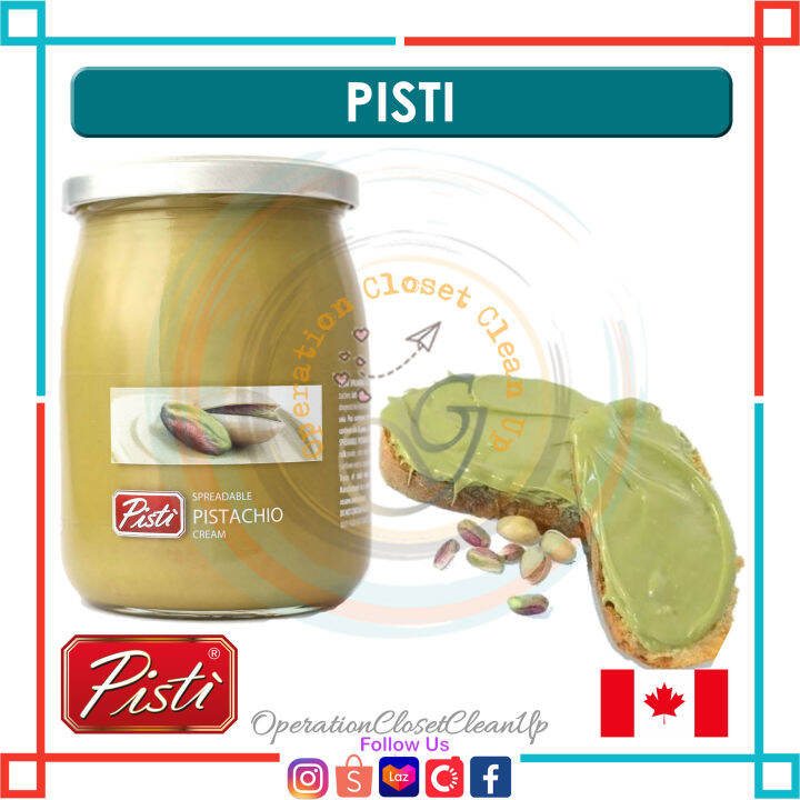 Pisti Sicilian Pistachio Cream Spread Bread Baking Spreadable Paste Jar ...