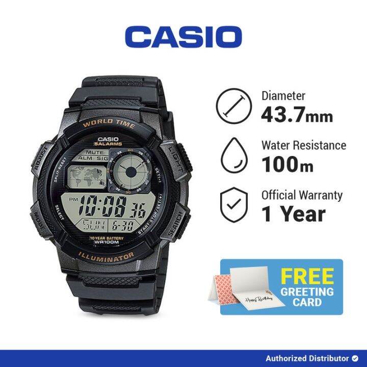 Casio Original AE-1000W-1AVDF Jam Tangan Pria Digital Waterproof | Lazada Indonesia