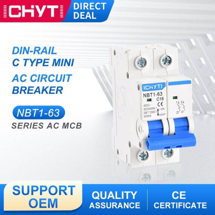 NBT1-63 400V 2P 6A 10A 16A 20A 25A 32A 40A 50A 63A 6KA C Type Transparent Air Switch Household ...