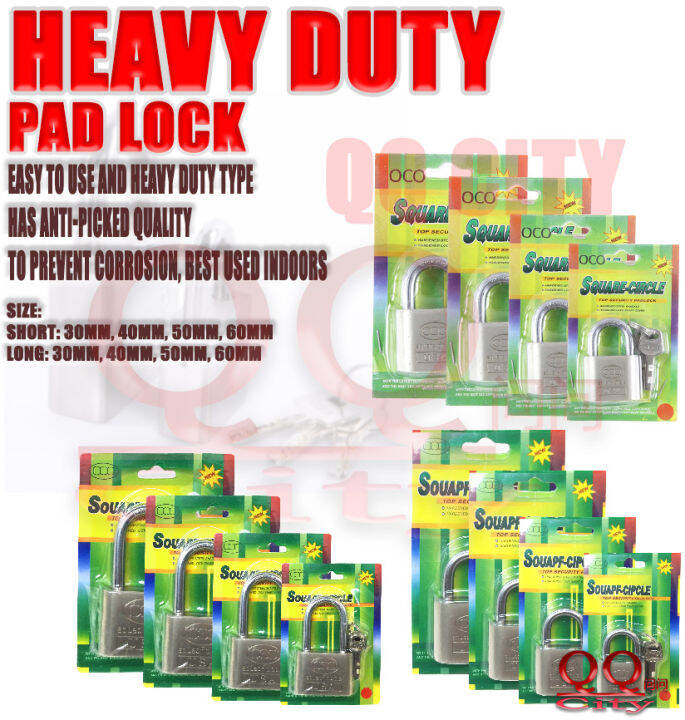 Heavy Duty Pad Lock Stainless 30-40-50-60mm LONG & SHORT | Lazada PH
