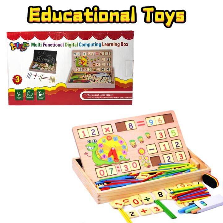 Multi Functional Digital Computing Learning Box wooden toys | Lazada PH