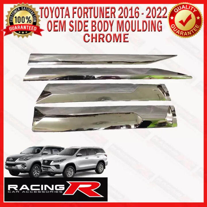 Toyota Fortuner 2016 to 2023 Side Body Moulding Wide Type Chrome 2017 ...