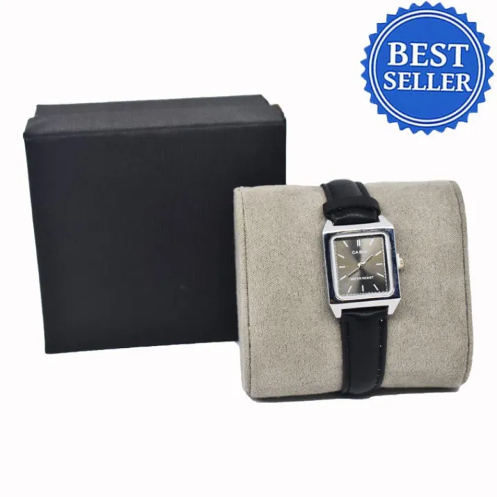 Casio Analog Square Black Dial Leather Watch for Women(Black) | Lazada PH