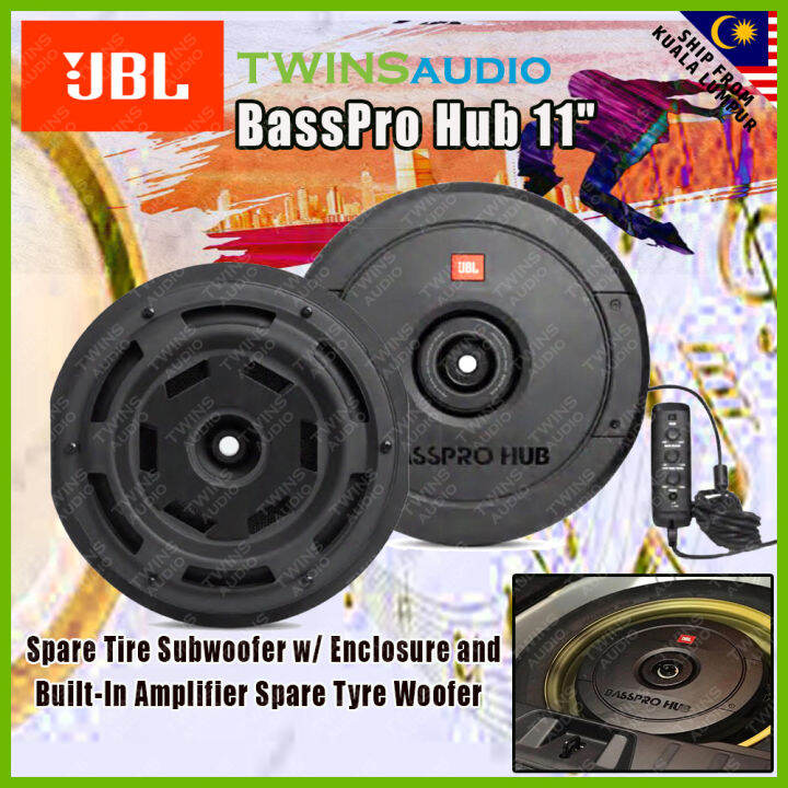 JBL BassPro Hub 11" Spare Tire Powered Active Subwoofer with Enclosure ...