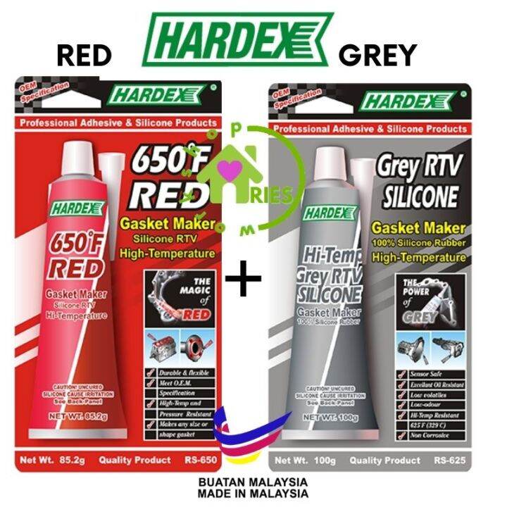 HARDEX RTV Gasket Maker Grey silicone / Red Gasket Red Silicone RS625 ...