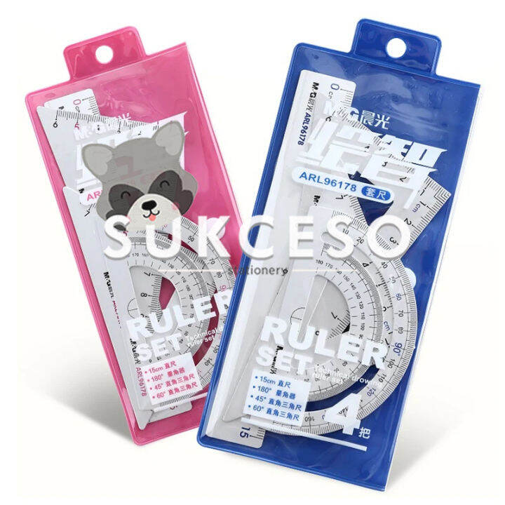 M&G Alumunium Alloy Ruler Set 4Pcs / Penggaris Geometri Matematika Set ...