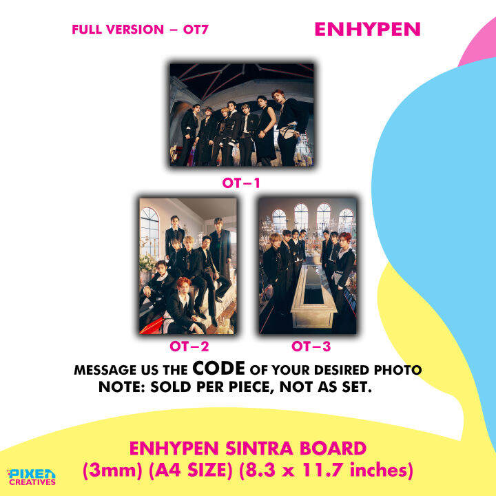 ENHYPEN Poster Print on Sintra Board / Wall Decor / Art / Flat Type ...