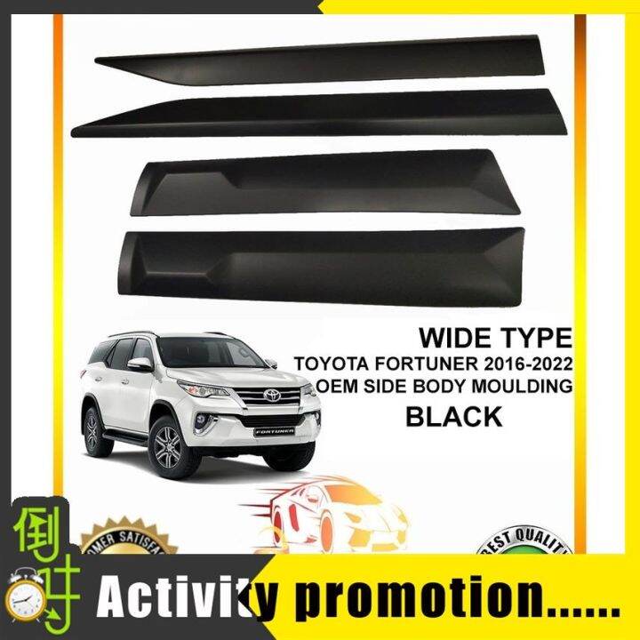 Toyota Fortuner 2016 to 2023 OEM Side Body Moulding Trim Black WIDE ...