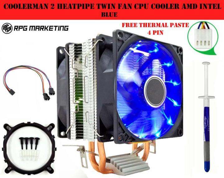 Coolerman 2heatpipe Twin fan Cooler | Lazada PH