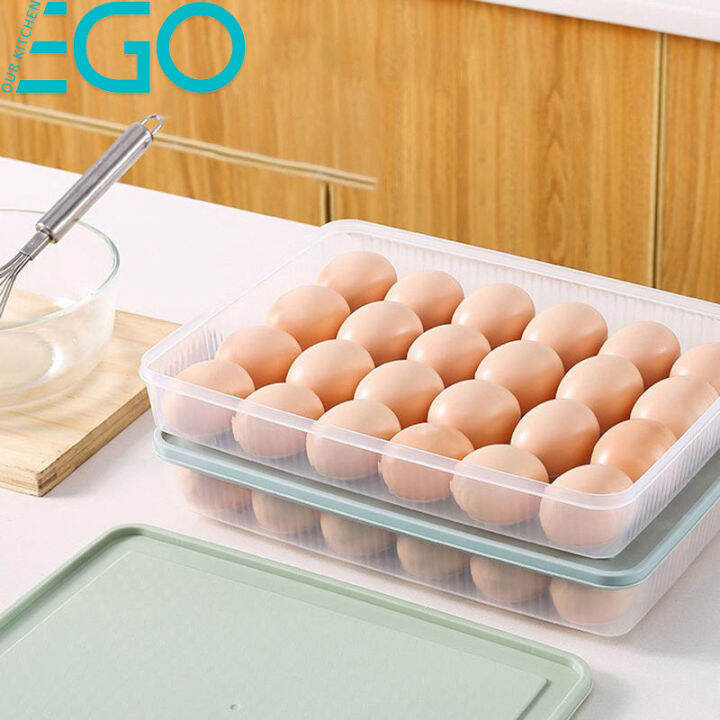 24 Grid Egg Box Refrigerator Portable Picnic Egg Storage Box Plastic