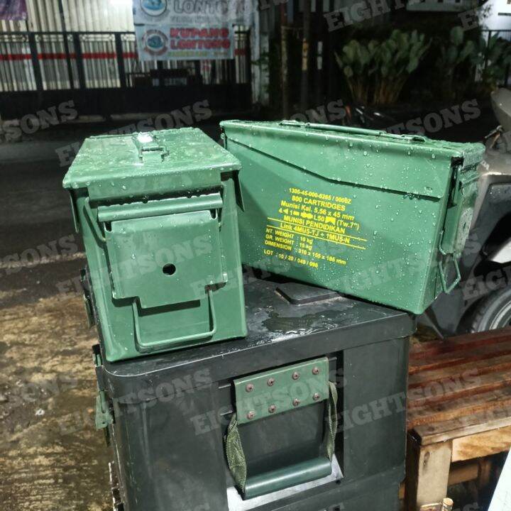Box Kotak Peluru PINDAD Serbaguna Bekas Kaleng Besi Multifungsi ...