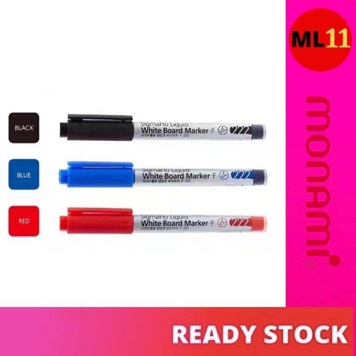 MONAMI Sigmaflo Liquid Whiteboard Marker Fine 222 (Black / Blue / Red ...