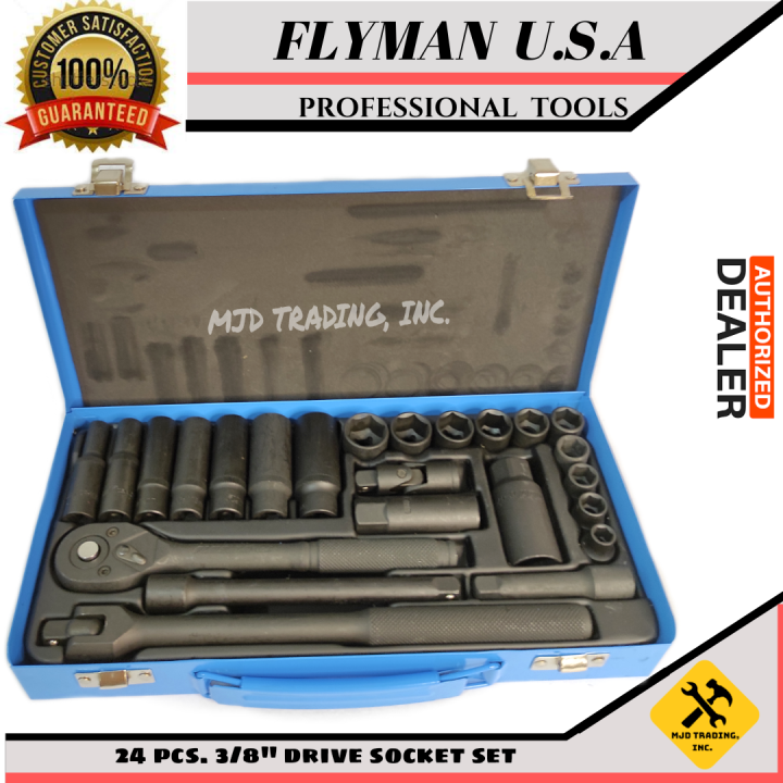 FLYMAN USA 24 PCS. 3/8" DRIVE SOCKET SET: 6 POINTS | Lazada PH