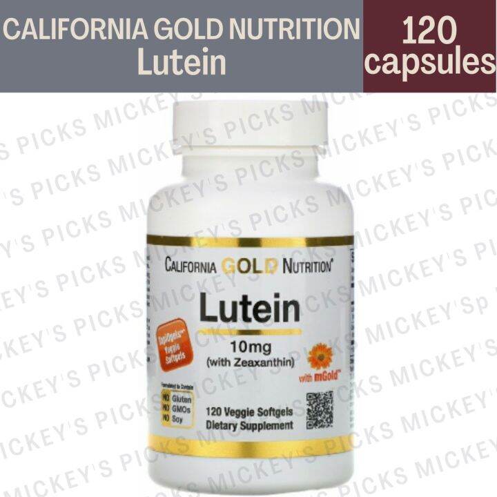 California Gold Nutrition, Lutein with Zeaxanthin,10mg or 20 mg, 60 or 120 Veggie Softgels ...