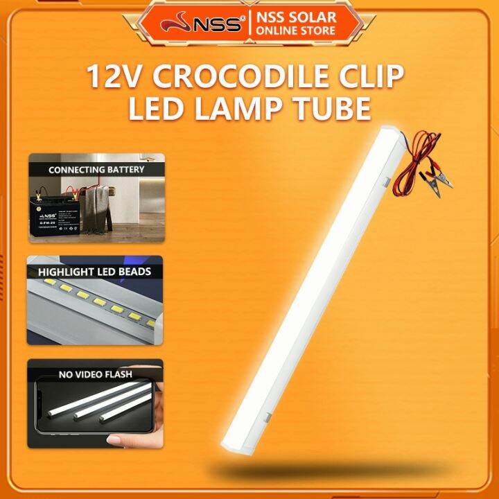 NSS LED tube 6W 12V with alligator clip for solar/12V battery energy ...