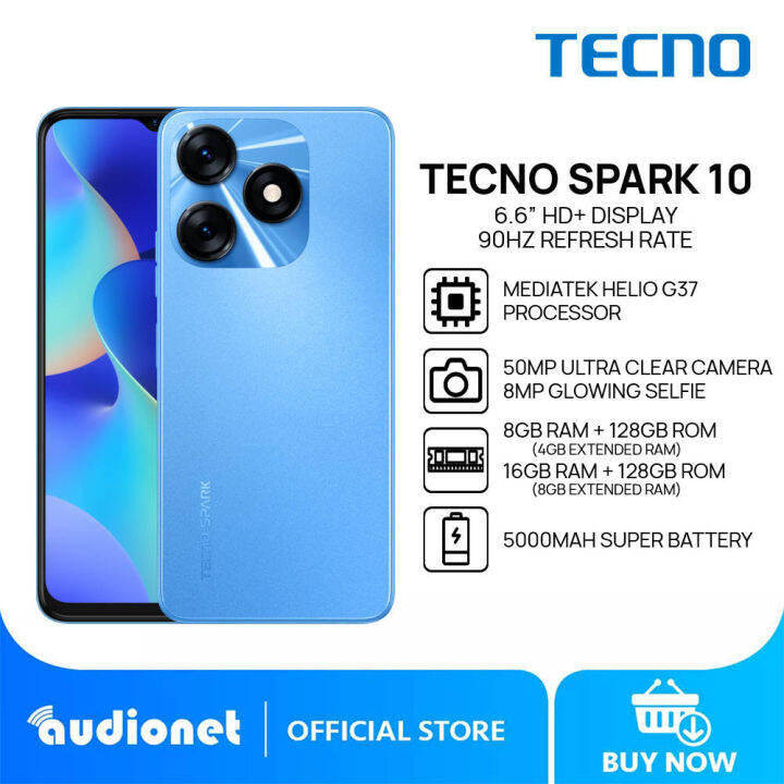 Tecno Spark 10 Smartphone | 4GB+128GB/8GB+128GB | MediaTek Helio G37 | 6.8” HD+ Display 90Hz ...