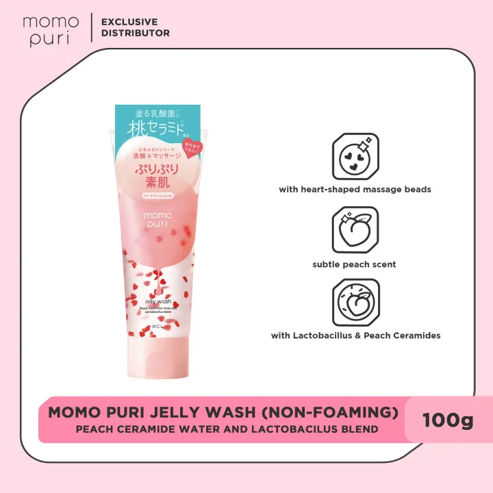 MOMO PURI Jelly Wash [Non Foaming, Face Wash, Formulated with Peach ...