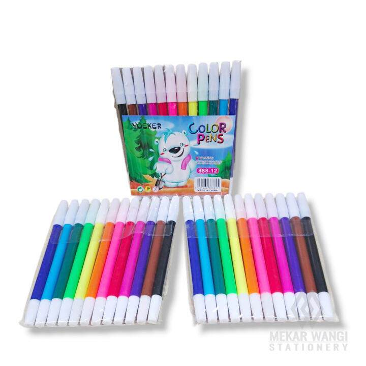 Spidol 12 Warna / Yoeker 888-12 / Color Pens | Lazada Indonesia