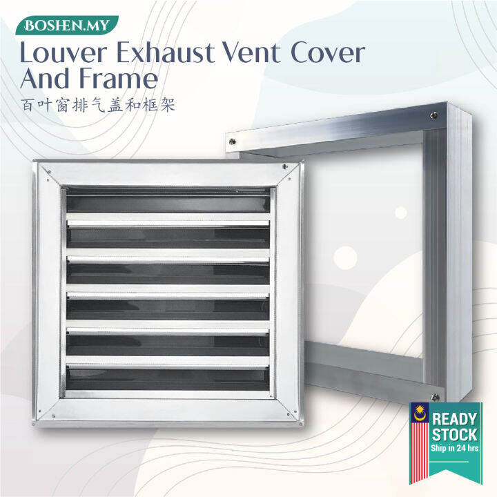 Stainless Steel Louver Exhaust Vent fan Cover Aluminum Frame Bingkai ...