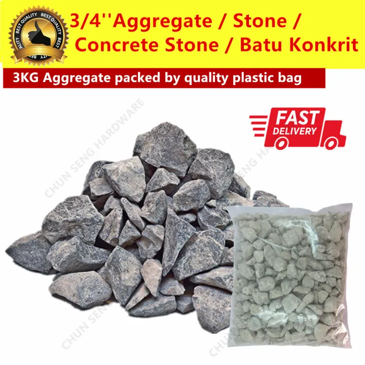 Aggregate 3 KG 3/4" Aggregate / Stone / Concrete Stone / Batu Konkrit ...