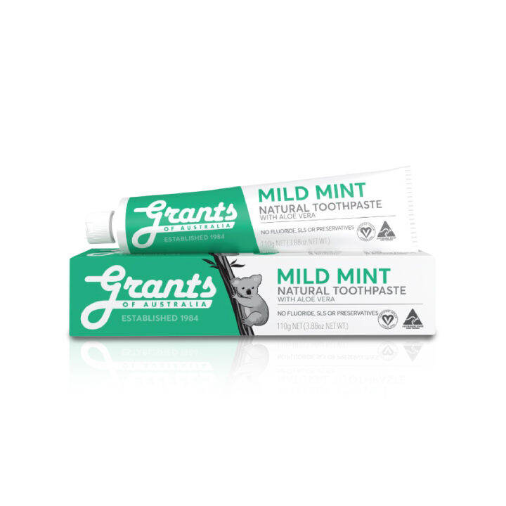 Grants of Australia Mild Mint Natural Toothpaste with Aloe Vera ...