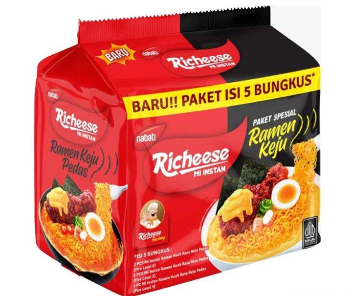 Nabati Richeese Paket Mi Instant Ramen Keju 5's | Lazada Indonesia