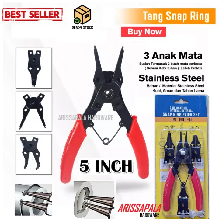 Tang Snap Ring Plier Set 5 inch Tang Spi Sepi Tang Circlip 4 in 1 ...