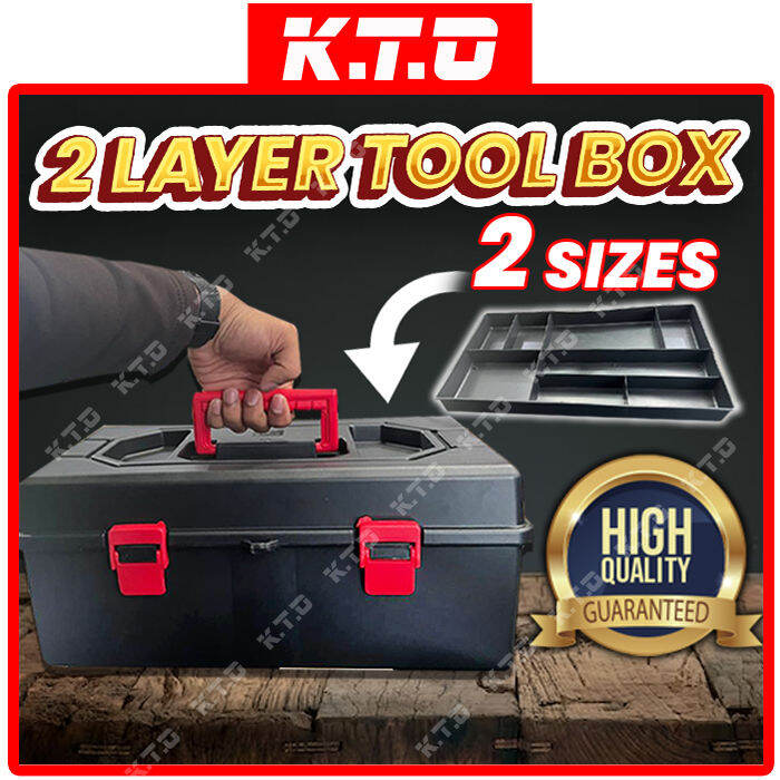 2 Layer Multipurpose PVC Plastic Tool Box Inner Tray Hardware Storage ...