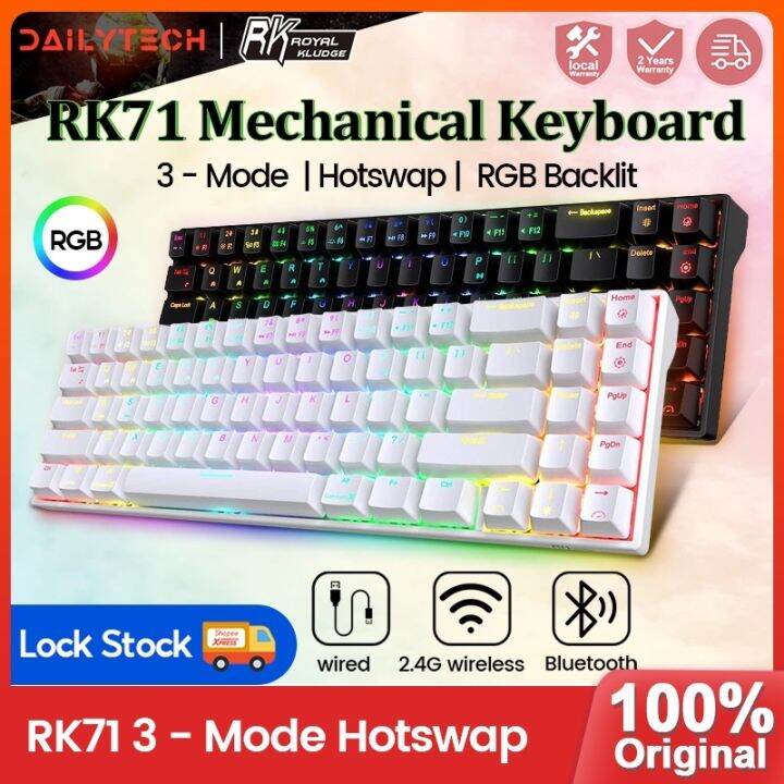 【PH Stock】Royal Kludge RK71 Three Mode Hot Swappable Mechanical ...