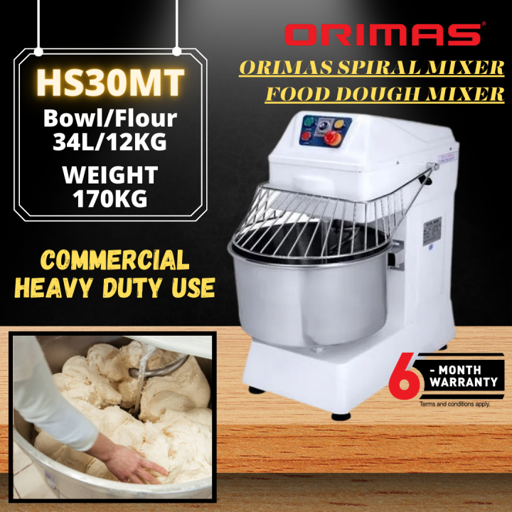 ORIMAS 34L 12KG Spiral Mixer Food Dough Mixer HS30MT - Commercial Heavy ...