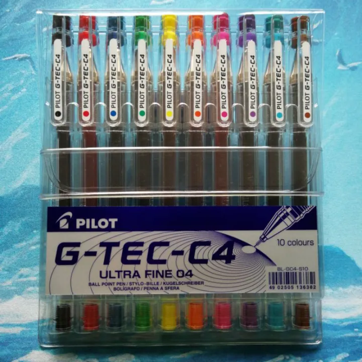 Pilot G-TEC GTEC C4 Ultra Fine 0.4 Roller Ball Pen (Set of 10 Colours ...