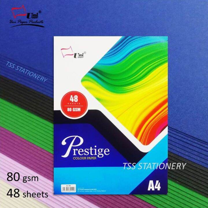 UNI A4 Prestige Colour Paper 80gsm (48sheets) - S-78 Colour paper for ...