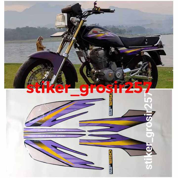 STIKER STRIPING LIS BODY HONDA GL PRO MAX TAHUN 1997 1998 HITAM UNGU ...