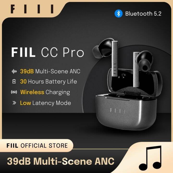 FIIL CC Pro หูฟังบลูทูธตัดเสียงรบกวนแบบแอกทีฟ39Db 5.2หูฟังไร้สาย TWS ANC หูฟังมีความหน่วงต่ำ ...