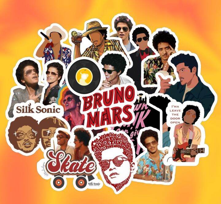 15/29pcs Bruno Mars Peter Gene Hernandez Album Retro Sticker Pack ...