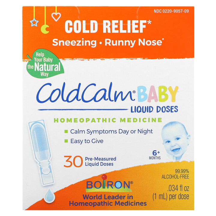Boiron ColdCalm Cold Relief 6 Months & Up 30 Single Oral Liquid Doses ...