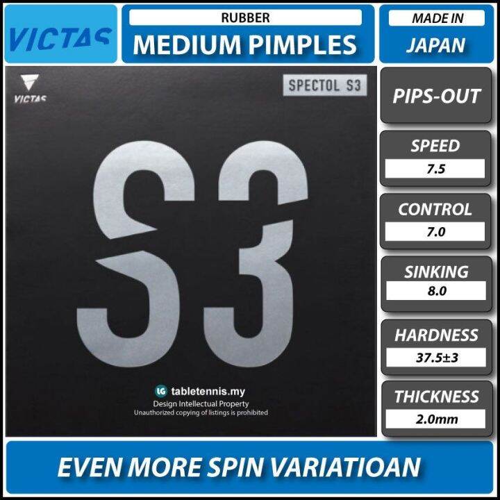 Victas Spectol S3 Medium Pimples Table Tennis Rubber Made In Japan | Lazada